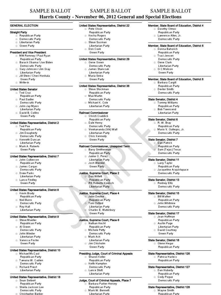 Nov 2012 Sample Ballot | PDF | Initiative | Article Two Of The United ...
