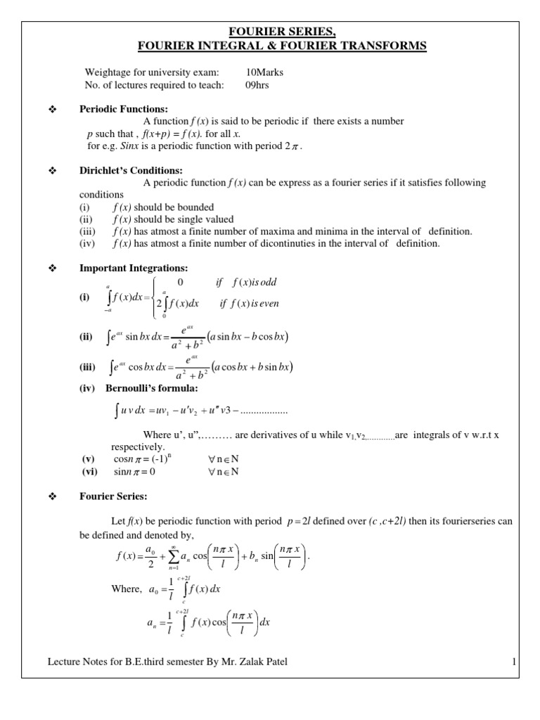 Fourier Integrals and Fourier Transforms | PDF | Trigonometric Functions | Fourier Transform
