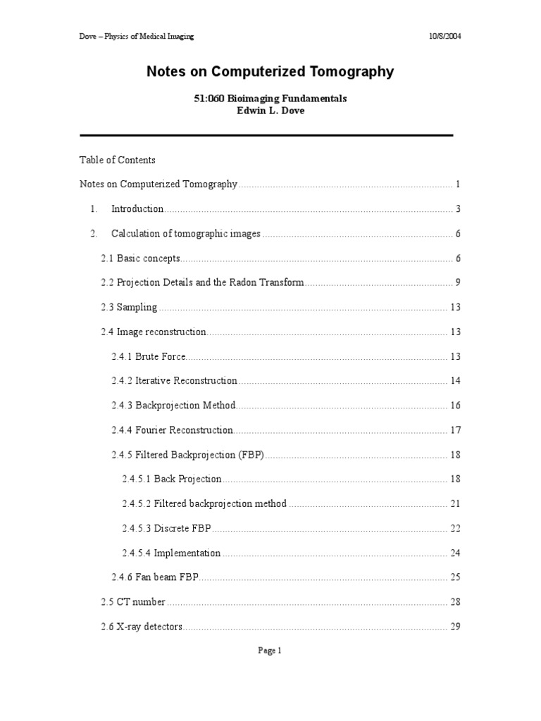Ct Notes Pdf Tomography Ct Scan