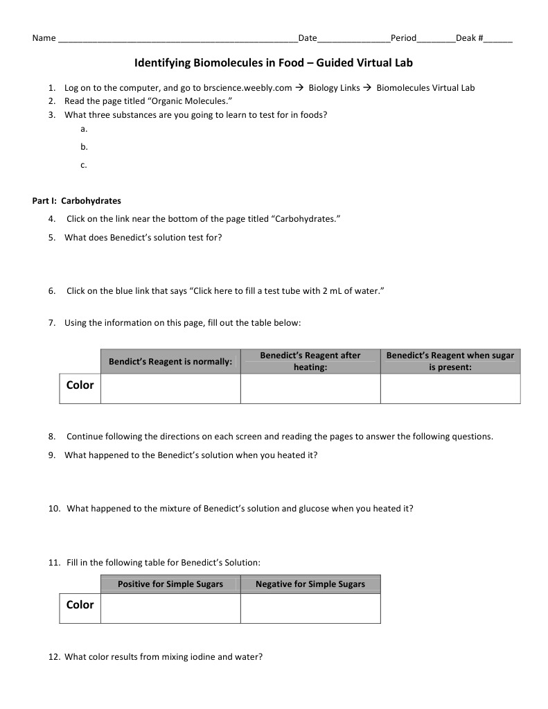Virtual Lab - Biomolecules | Carbohydrates | Biochemistry