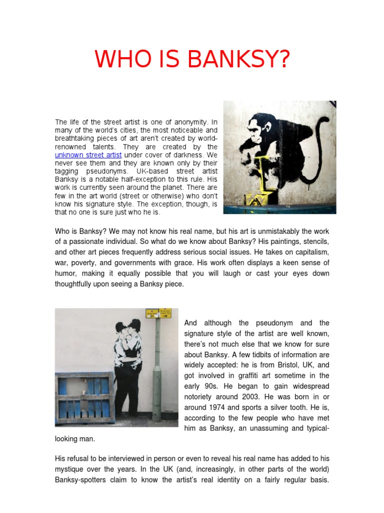 Who Is Banksy | PDF | Graffiti | Street Art