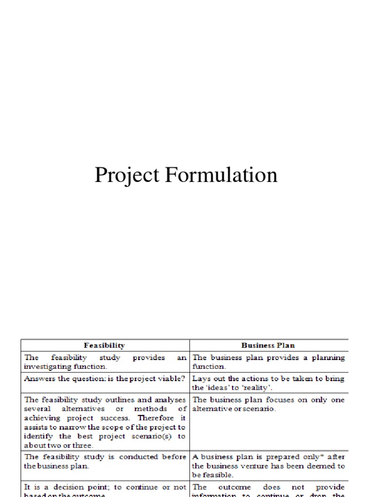 Project Formulation | PDF | Feasibility Study | Capital (Economics)