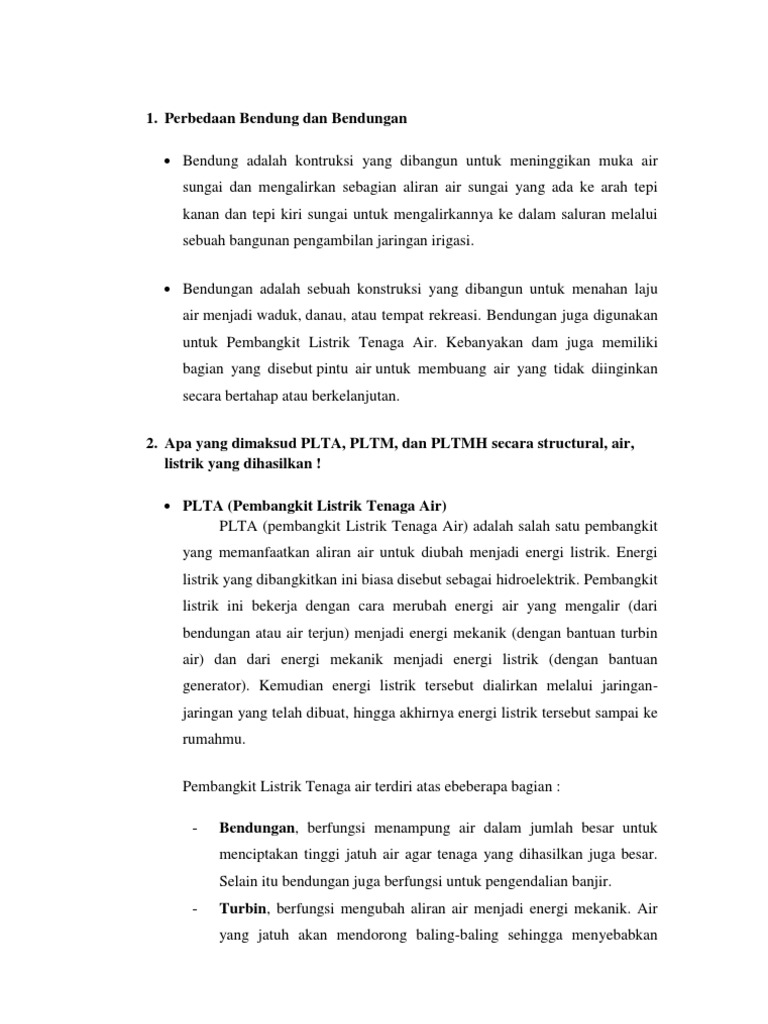 Perbedaan Bendung Dan Bendungan | PDF