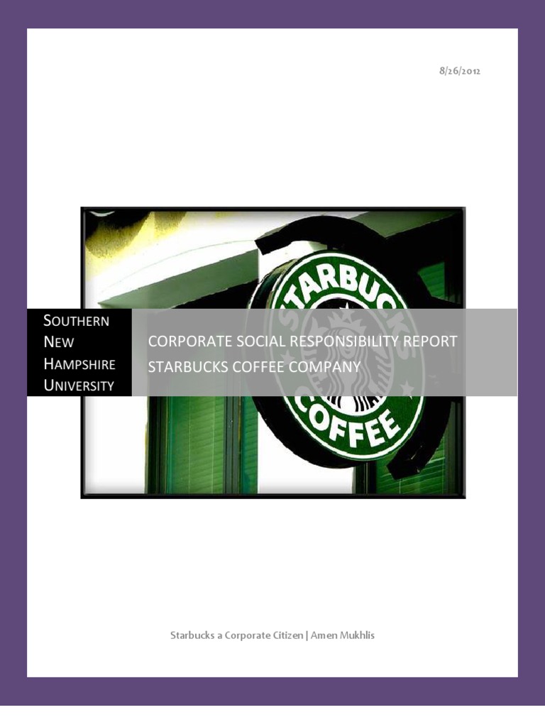 Starbucks Social Responsibility | PDF | Corporate Social Responsibility ...