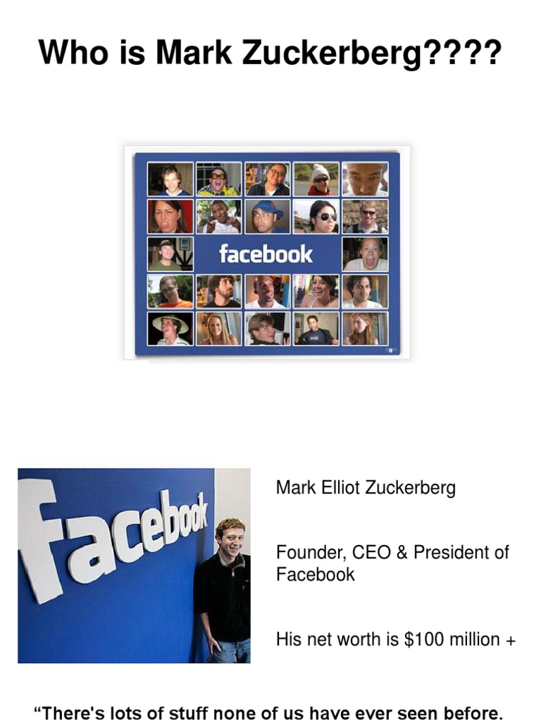 Mark Zuckerberg: Biography and Origins | PDF