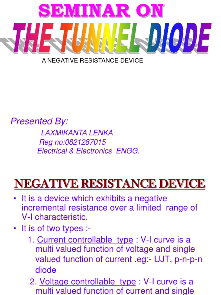 Tunnel Diode | PDF | P–N Junction | Quantum Tunnelling