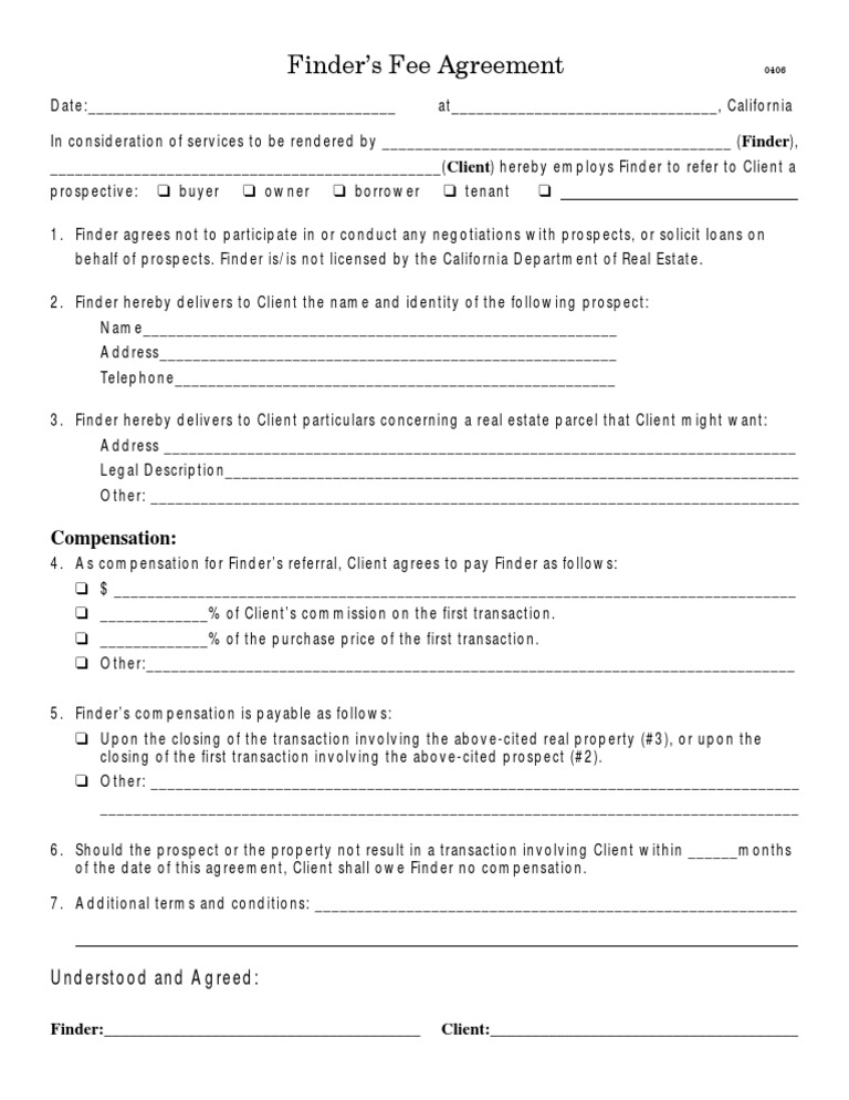 Finders Fee Agreement | PDF