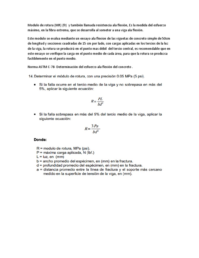 Modulo de Rotura | PDF
