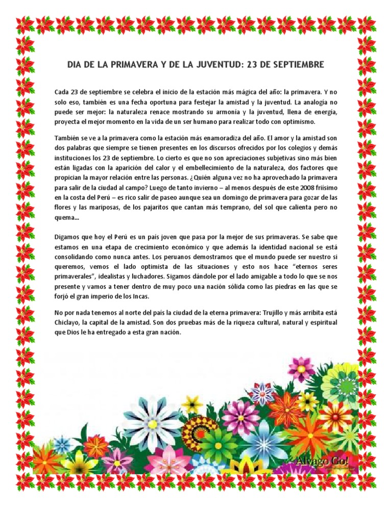 Dia de La Primavera y de La Juventud | PDF