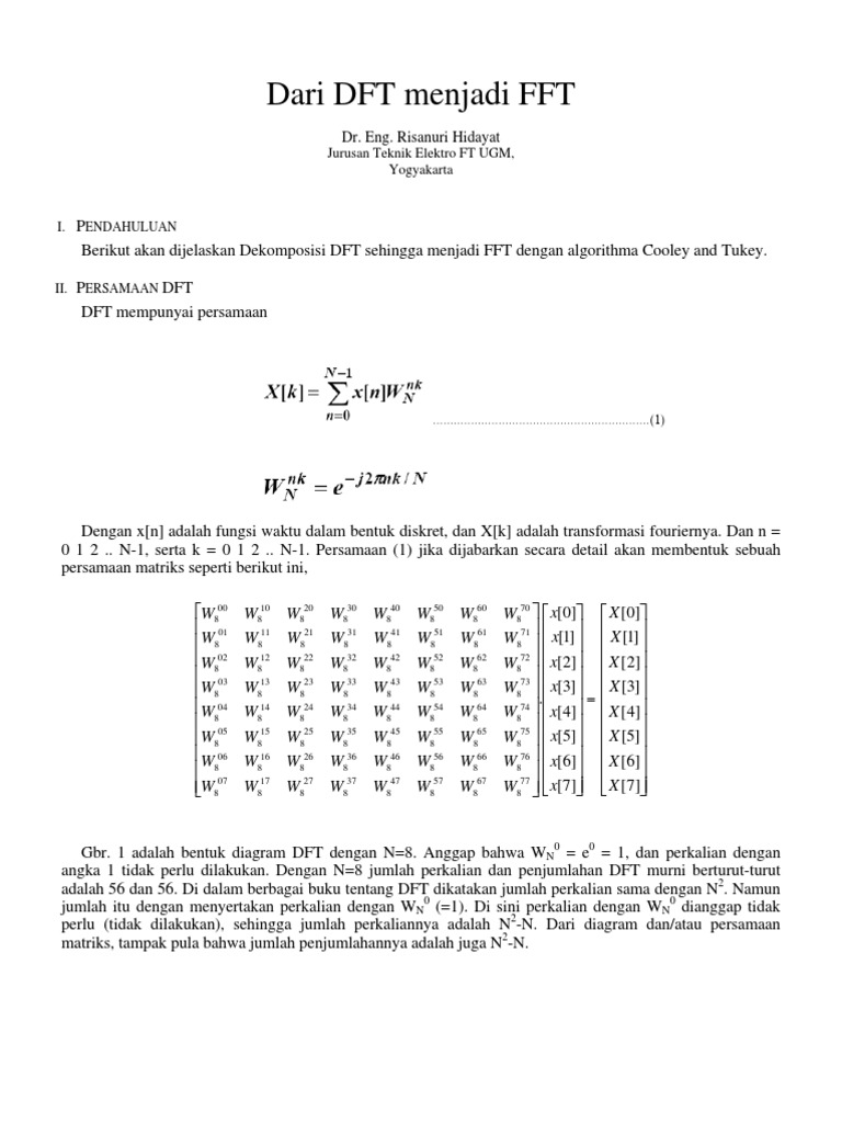FFT Algoritma Cooley Tukey | PDF