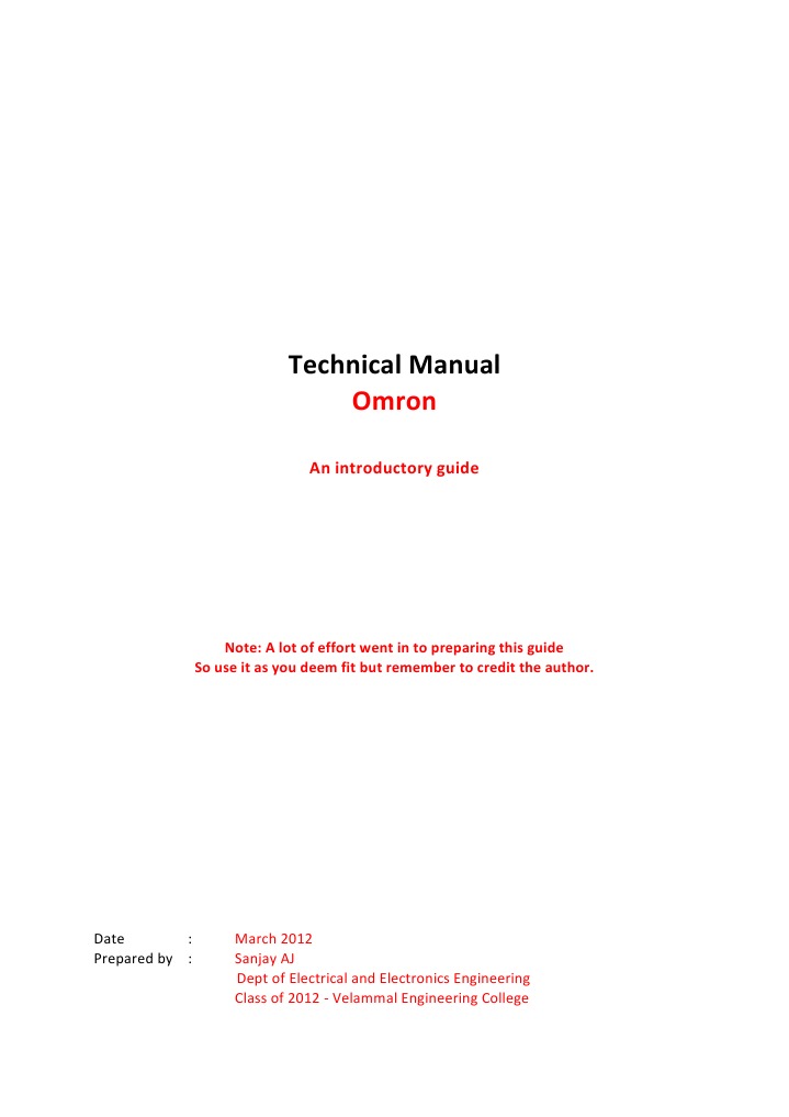Technical Manual - OMRON | PDF | Programmable Logic Controller | Subroutine
