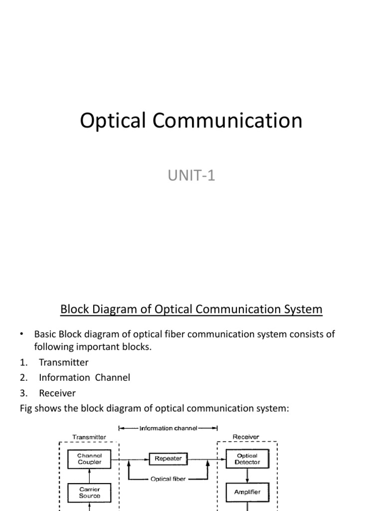 Optical Communication System Overview | PDF | Communications System ...