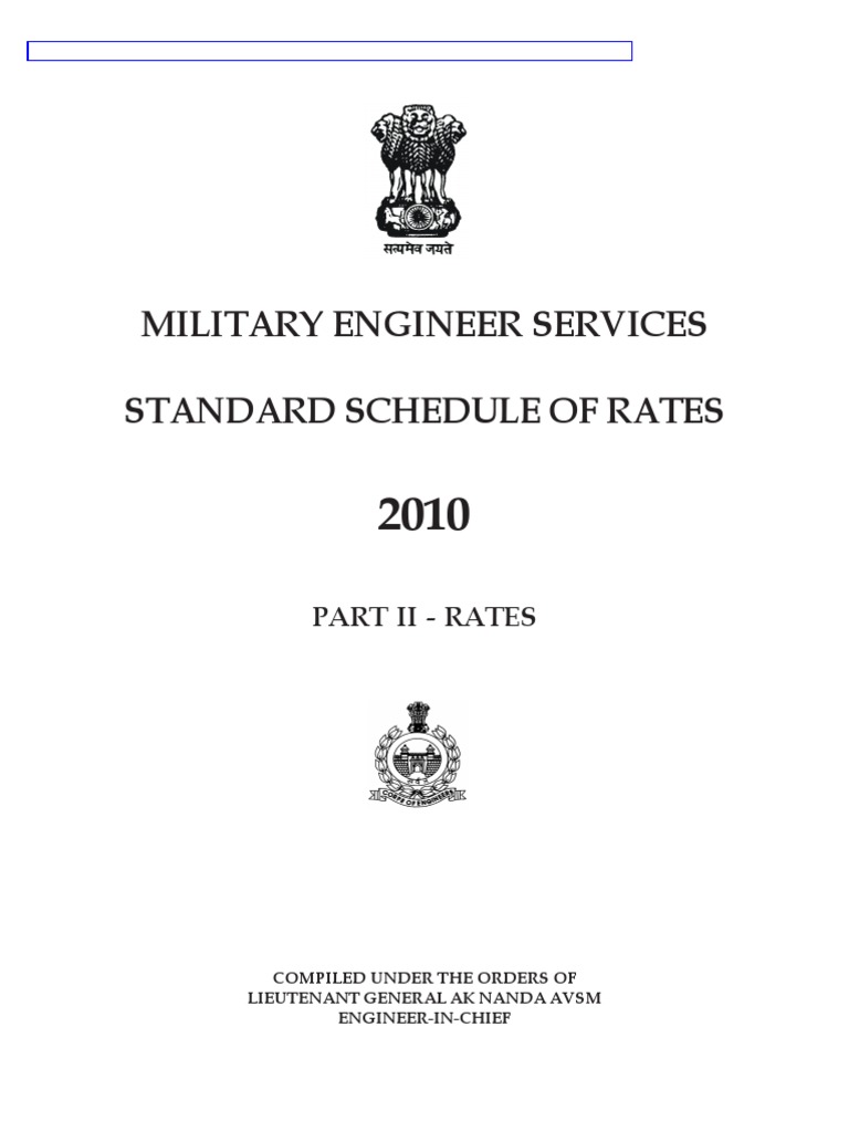 Standard Schedule of Rates 2010 Part - II | PDF | Technology & Engineering