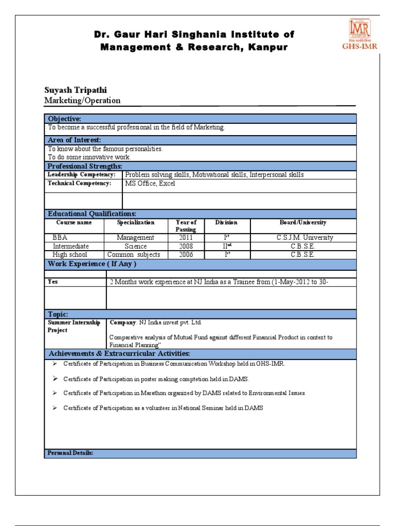 Suyash CV | PDF