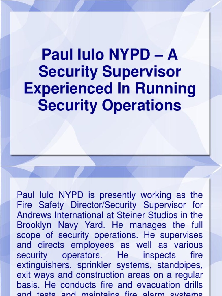 Paul Iulo NYPD | PDF