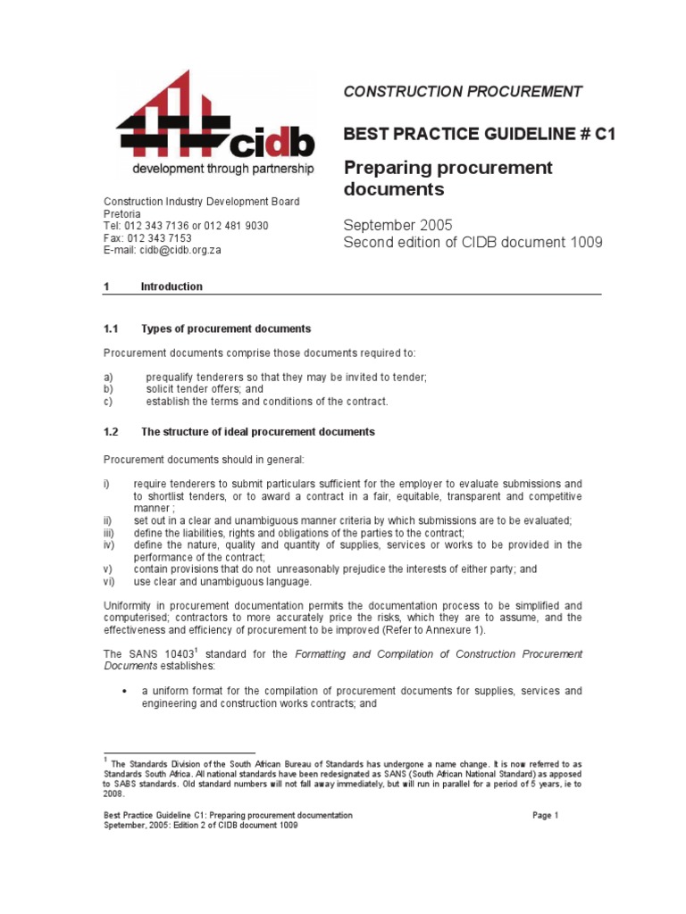 Best Practice Preparing Procurement Documents | Procurement ...