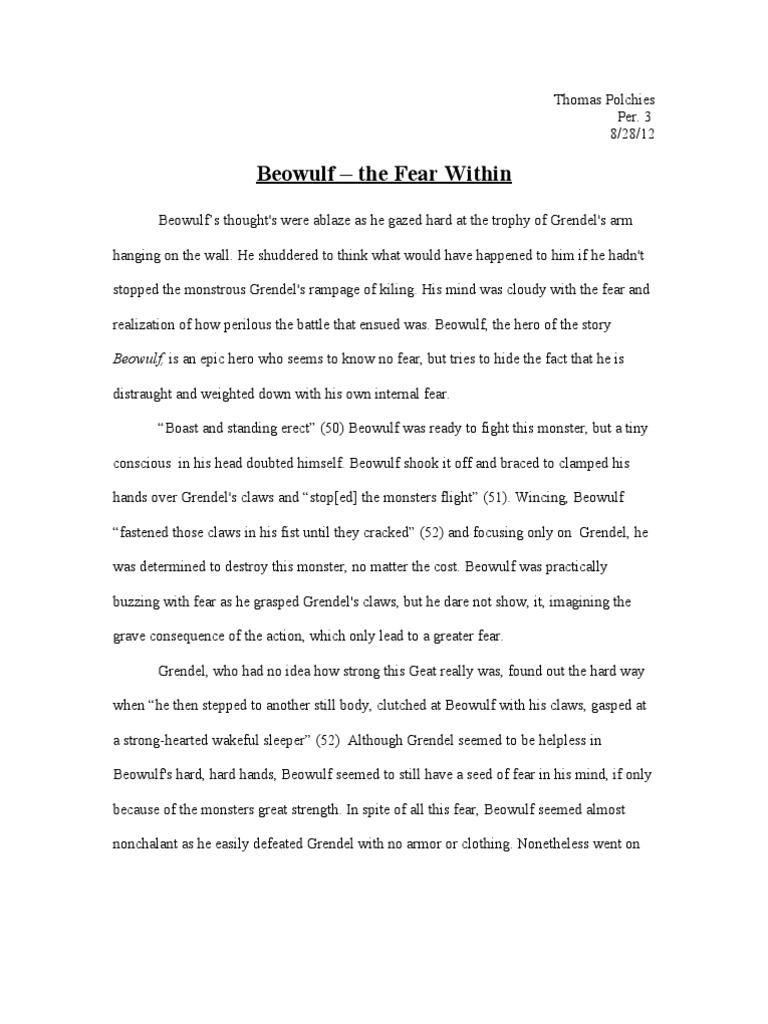 Beowulf Paragraph | Beowulf