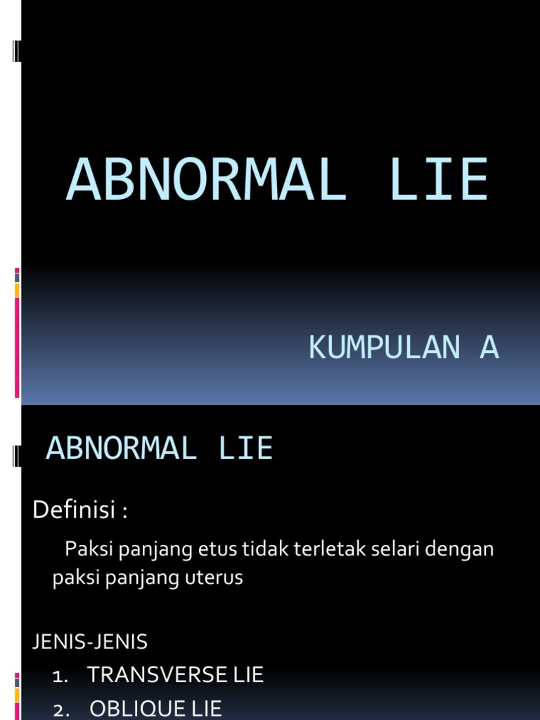 Abnormal Lie | PDF