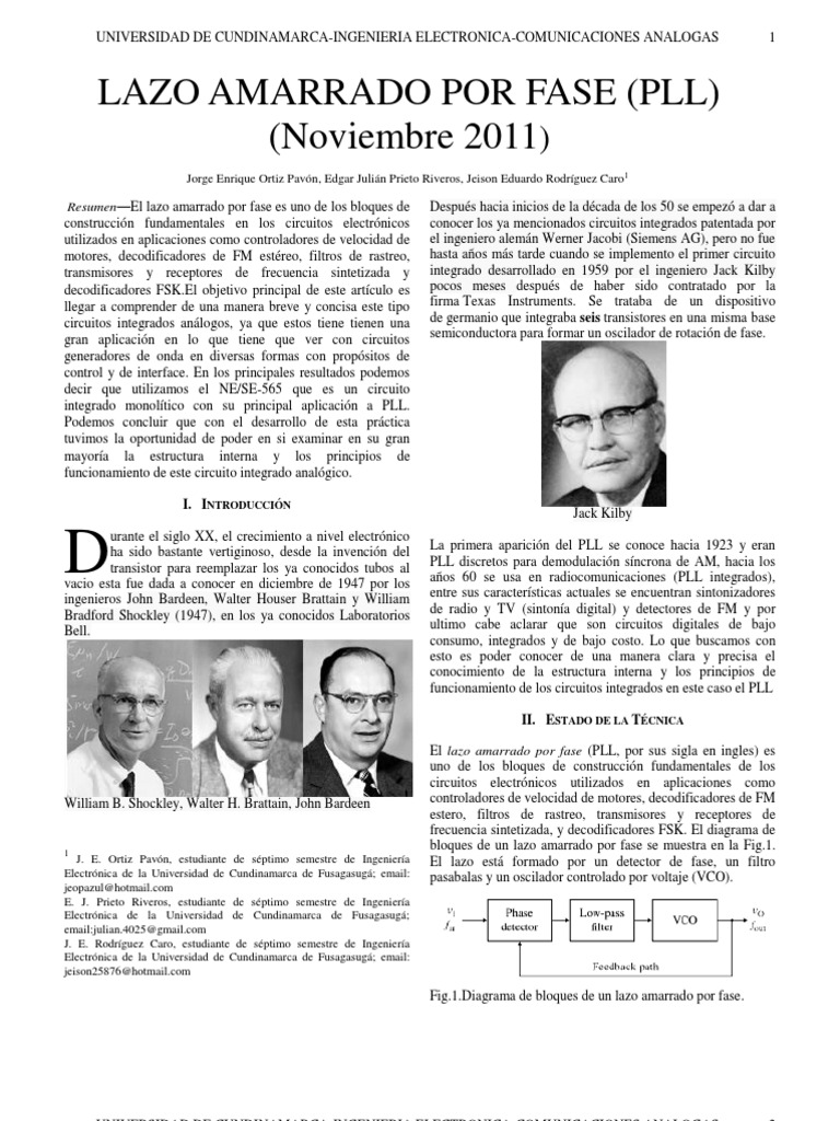 Funcionamiento del Lazo Amarrado por Fase | PDF | Circuitos ...