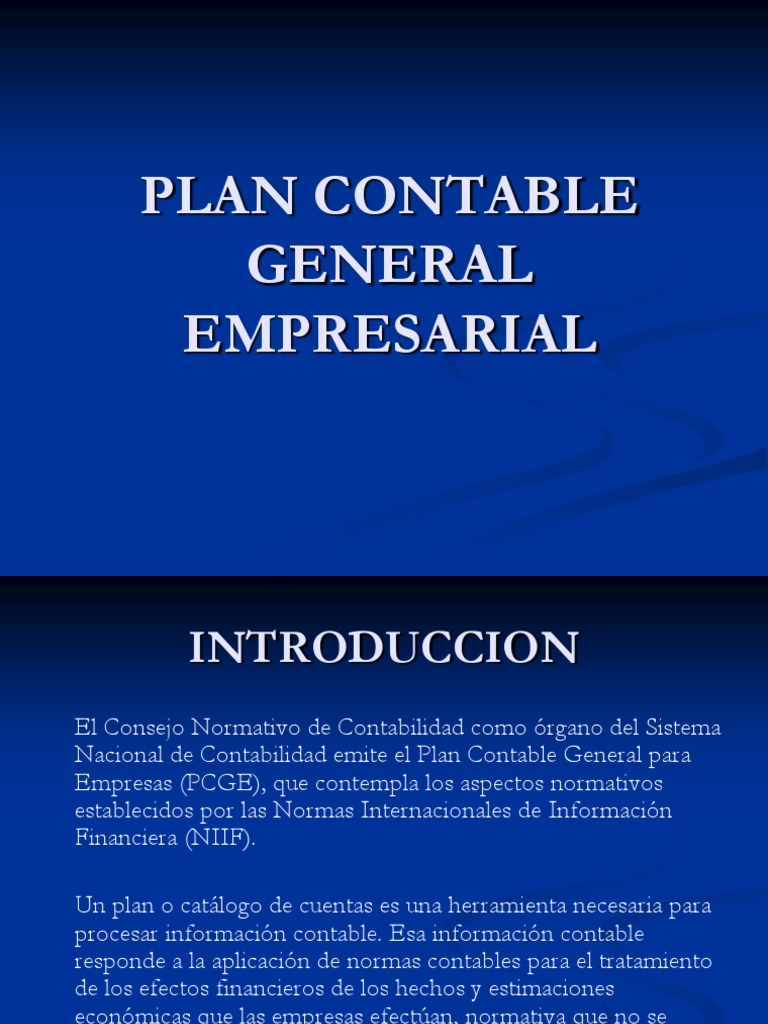 Plan Contable General Empresarial | PDF | normas internacionales de ...
