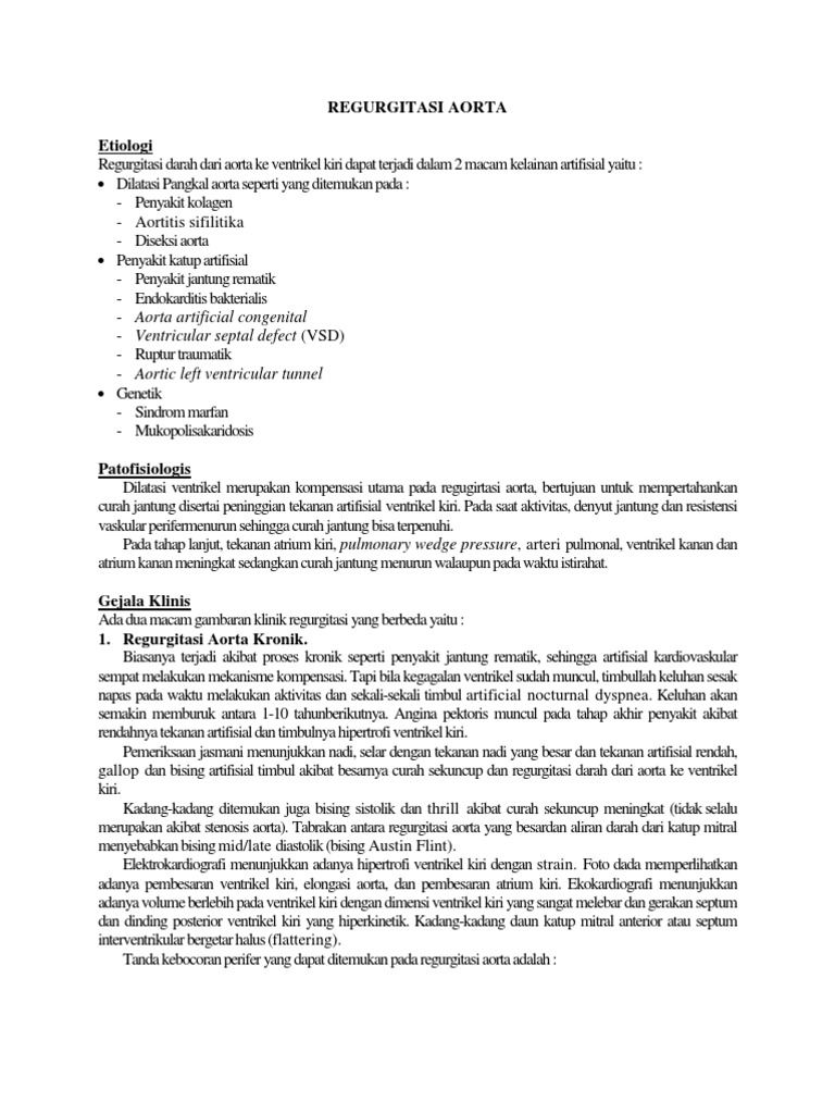 Regurgitasi Aorta | PDF