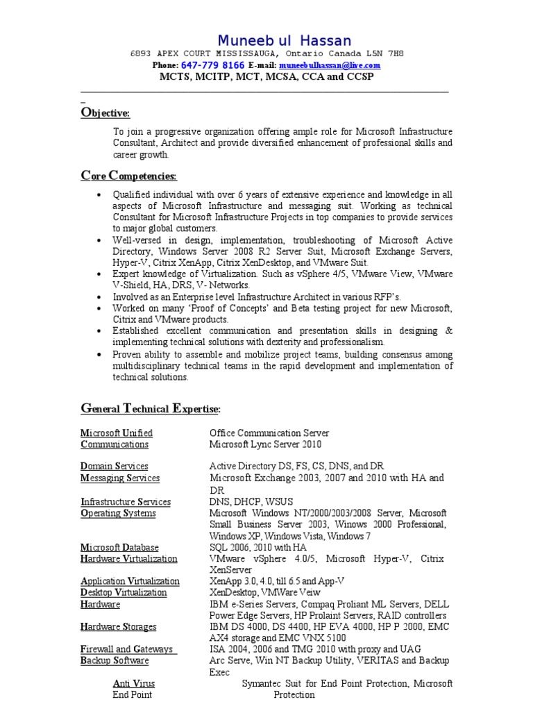 Muneeb CV | PDF | Active Directory | V Mware