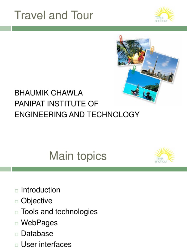 Travel and Tour Website Project Overview | PDF | Business | Computers