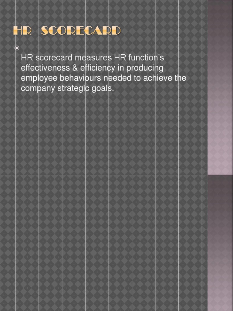 HR Scorecard for Strategic Goals | PDF