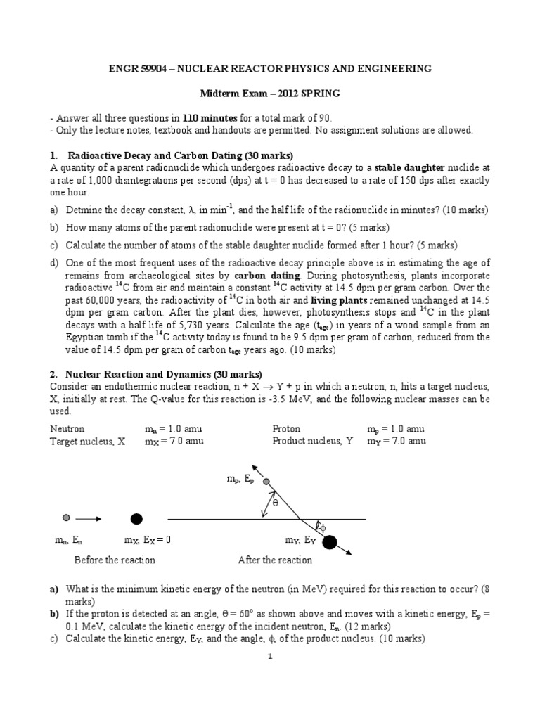 Midterm Exam | Download Free PDF | Radioactive Decay | Neutron