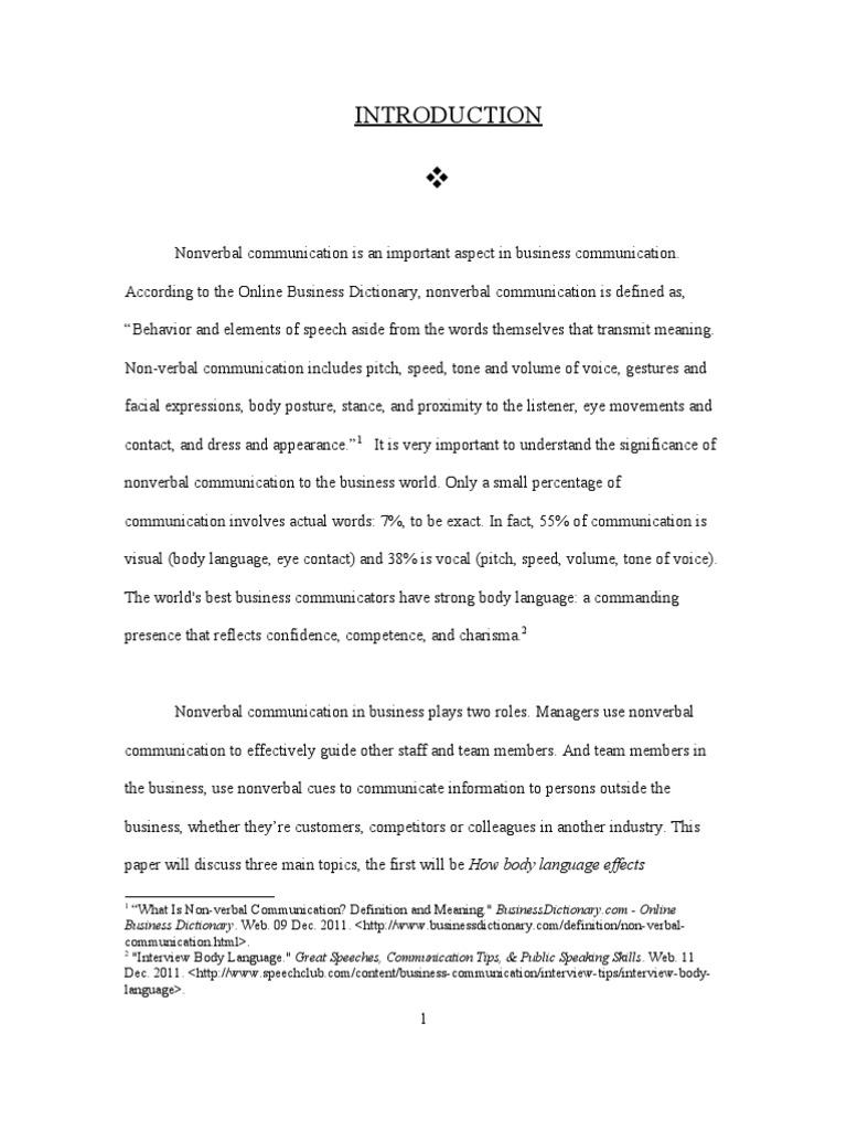 Nonverbal Communication Pdf Nonverbal Communication Body Language