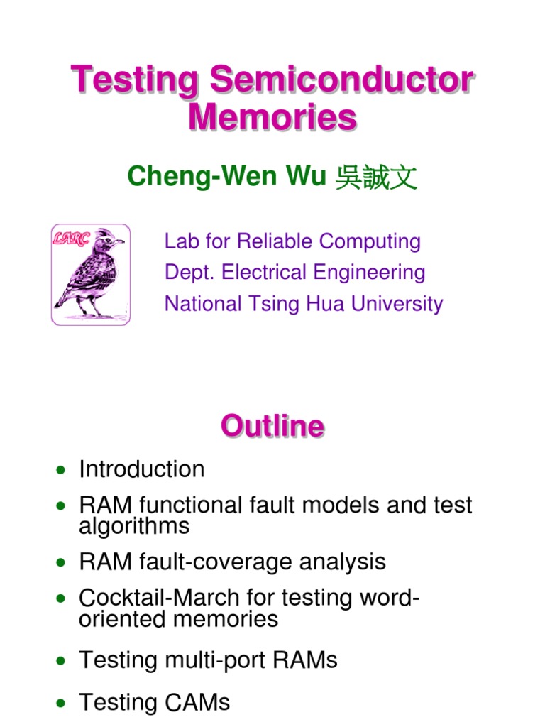 Chapter 5 (CWWU Memory Testing) | PDF | Flash Memory | Random Access Memory