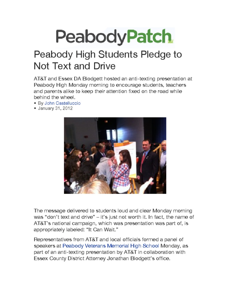 1-31-12 Peabody Patch | PDF | Text Messaging | Traffic Collision