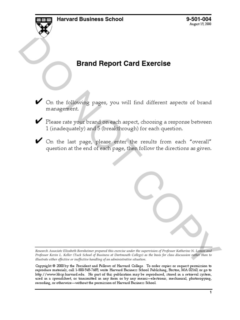 Brand Report Card Exercise Kevin Keller | Download Free PDF | Brand ...