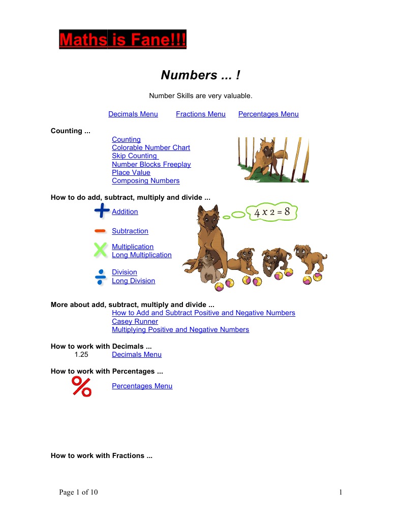 Maths Is Fun | PDF | Fraction (Mathematics) | Multiplication