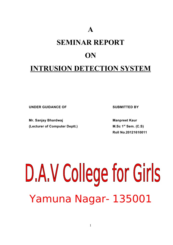Intrusion Detection System IDS Seminar Report | PDF | Transmission ...