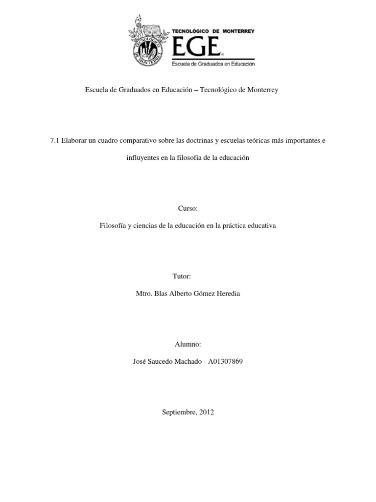 Cuadro Comparativo Doctrinas y Teorias Filosóficas | PDF | Empirismo ...