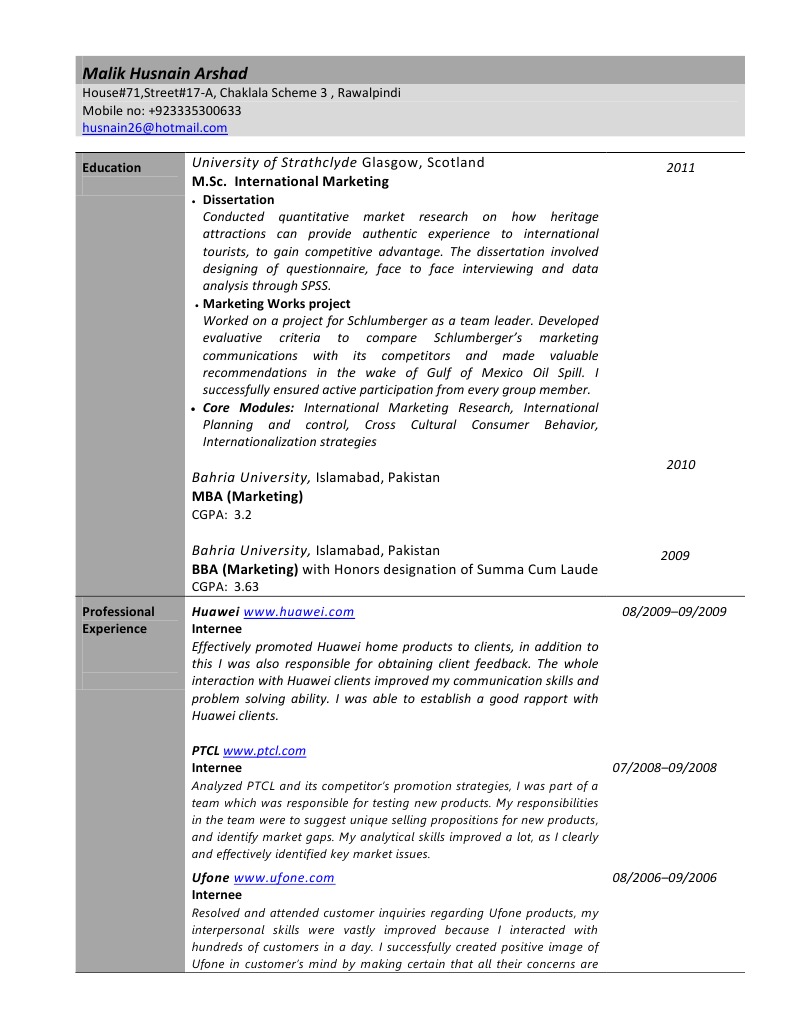 CV Husnain Arshad4pak | PDF | E Commerce | Strategic Management