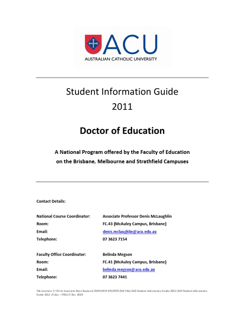 EdD Student Information Guide 2011 | PDF | Thesis | Web Browser