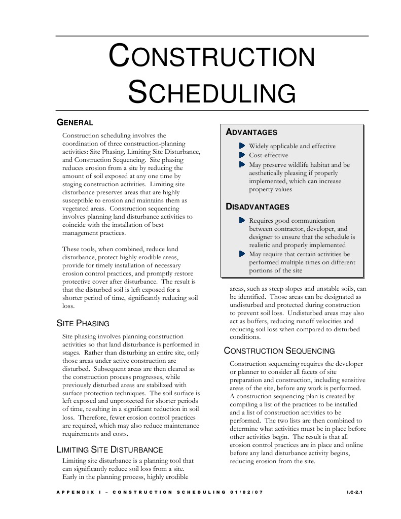 Construction Scheduling | PDF | Erosion | Surface Runoff
