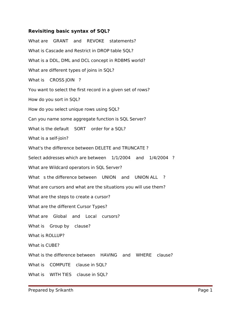 Selected Questions | PDF | Microsoft Sql Server | Database Index