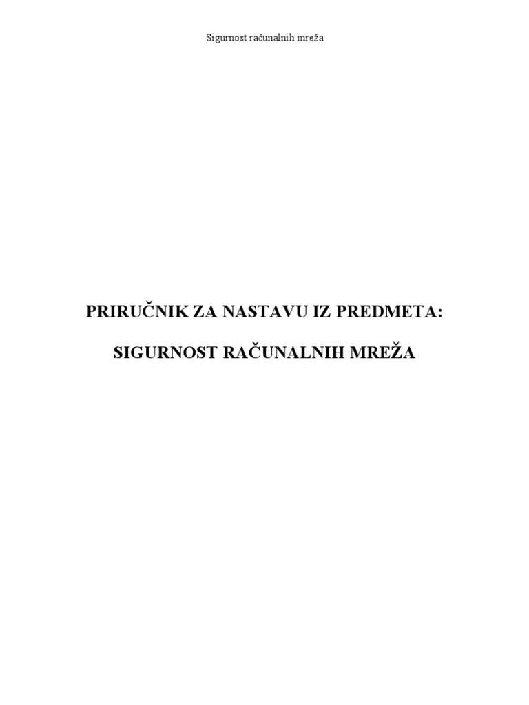 Mike Pastore - Sigurnost Racunarskih Mreza | PDF