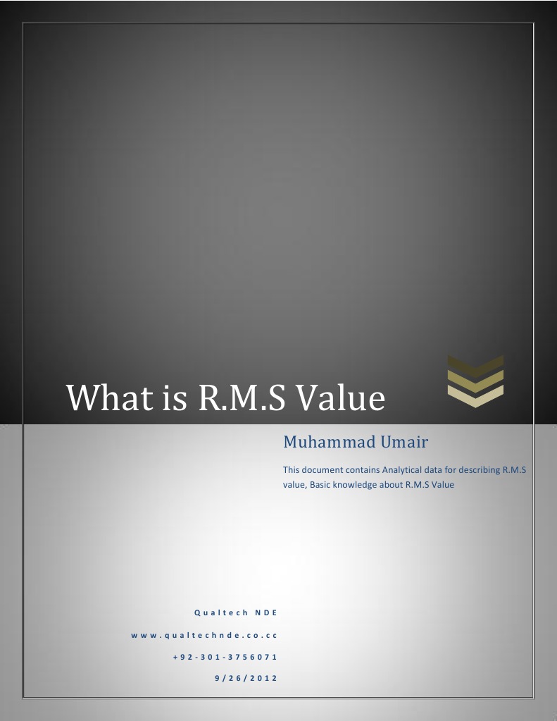 What Is R.M.S (Root Mean Square) ? | PDF | Root Mean Square | Electric ...