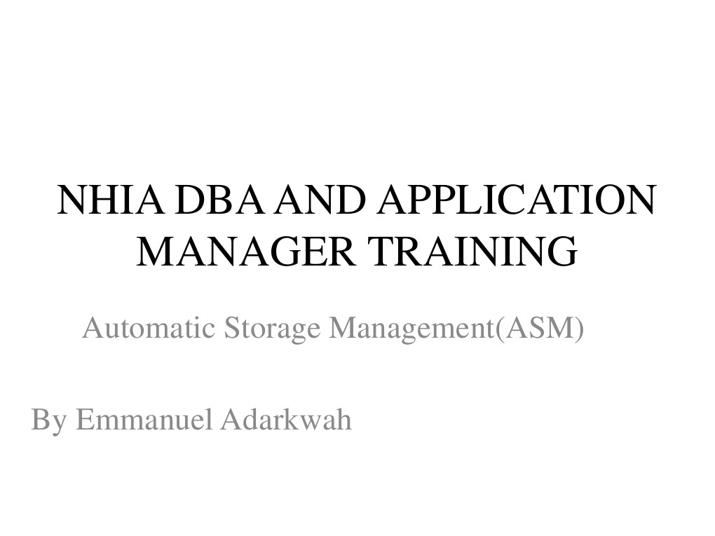 Automatic Storage Management | PDF | Oracle Database | Databases