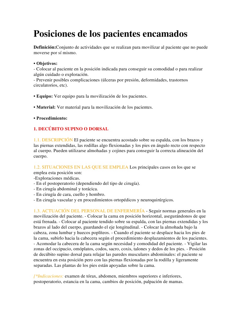 Posiciones de los pacientes encamados: Una guía completa para el ...