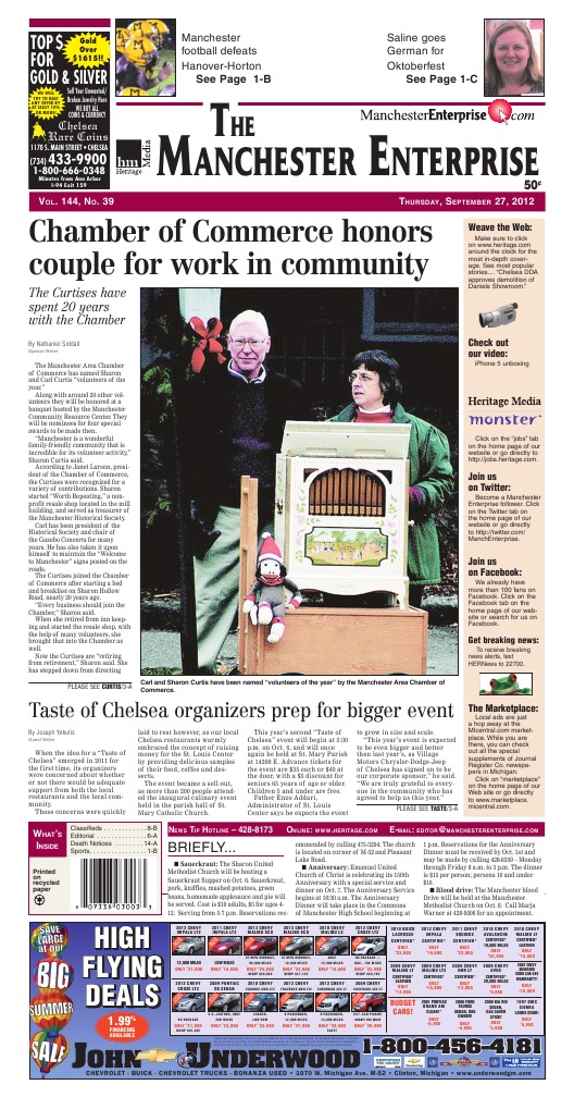 Manchester Enterprise Front Page Sept. 27, 2012 | PDF | Chevrolet ...