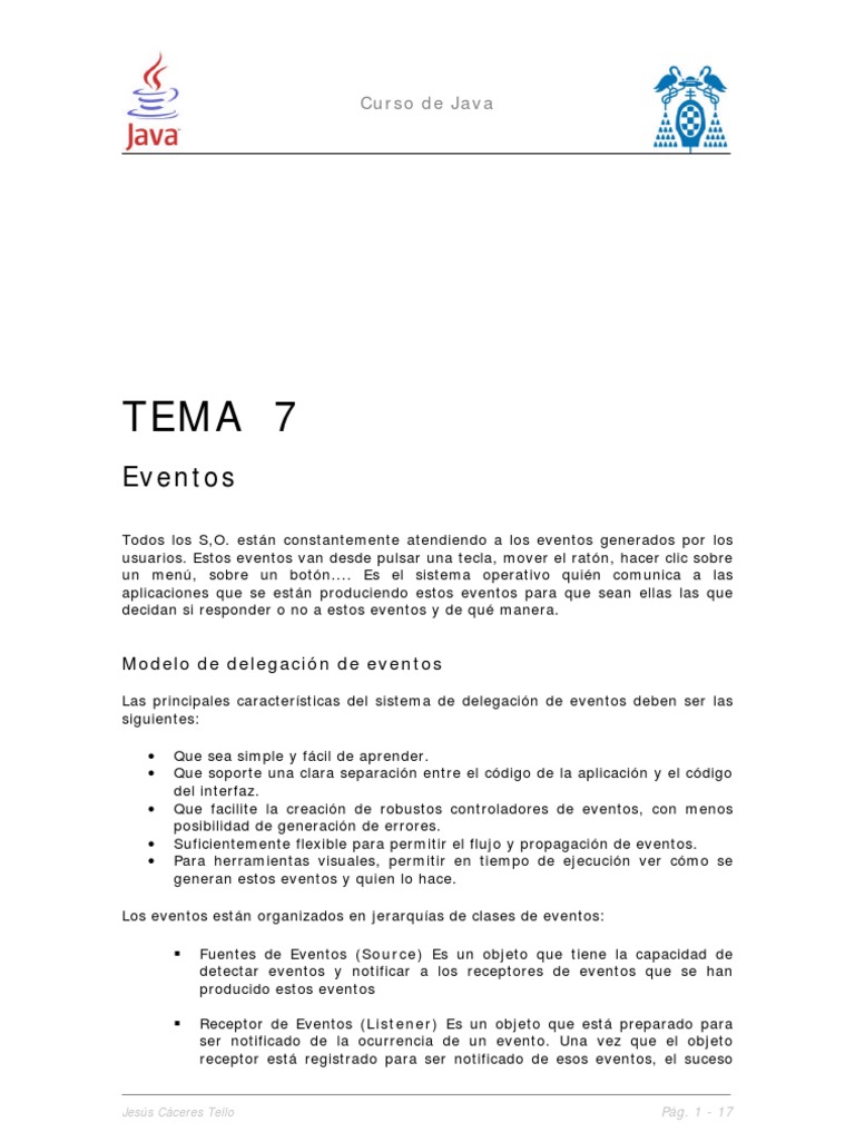 Curso Java - Eventos | PDF | Java (lenguaje de programación) | Ventana ...
