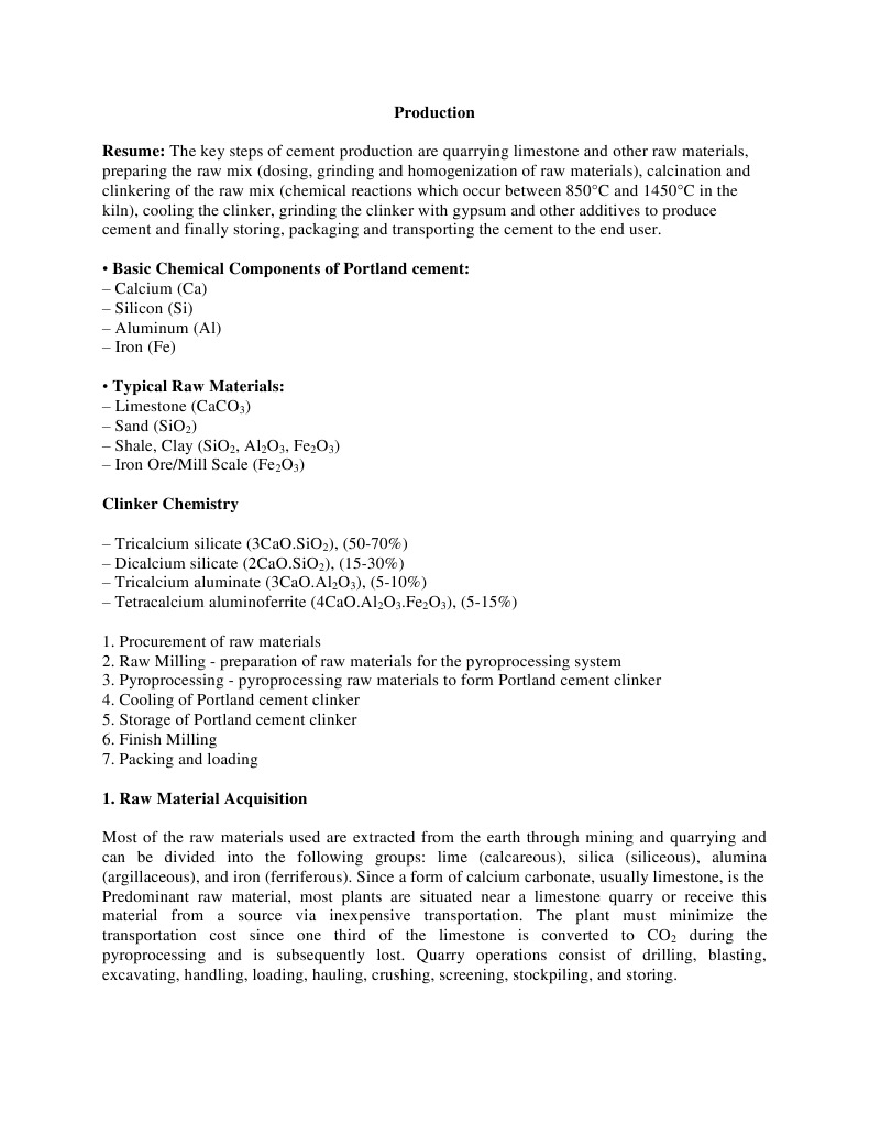 Cement Production | PDF | Air Pollution | Chemical Substances