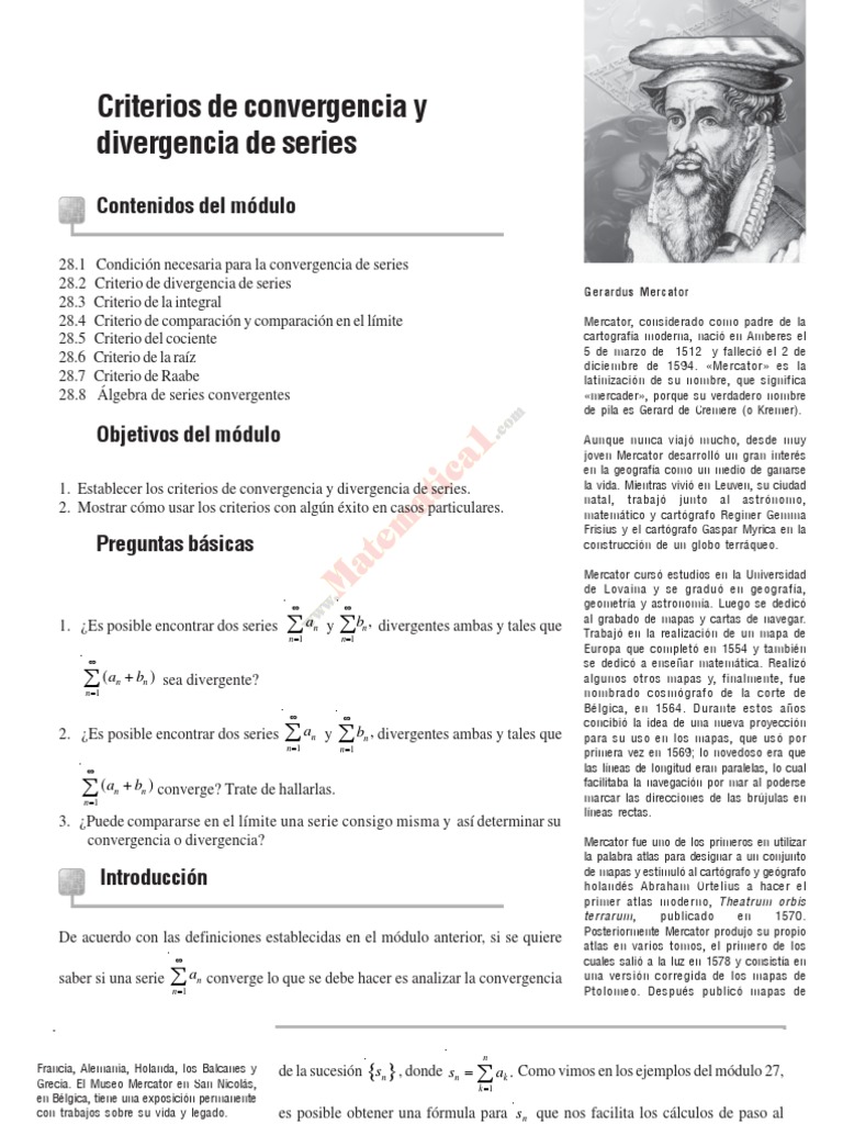 Criterios de Convergencia | PDF | Análisis | Cálculo