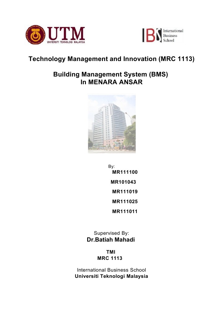 TMI - Group Assignment On Building Management System (BMS) - FINAL ...