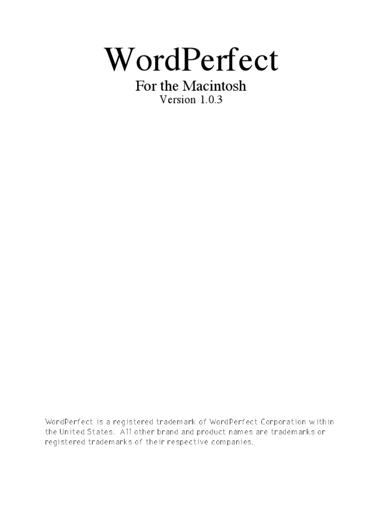 WordPerfect 1.0.3 Readme (1989) | Microsoft Word | File Format